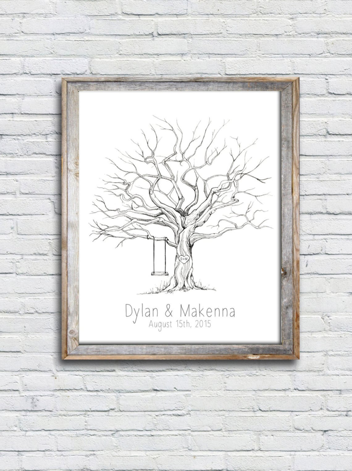 CUSTOM Guest Book Tree - Choose Your Tree Color! Print Sizes 8x10 and Up, Wedding Tree ...