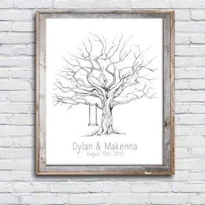 CUSTOM Guest Book Tree - Choose Your Tree Color! Print Sizes 8x10 and ...