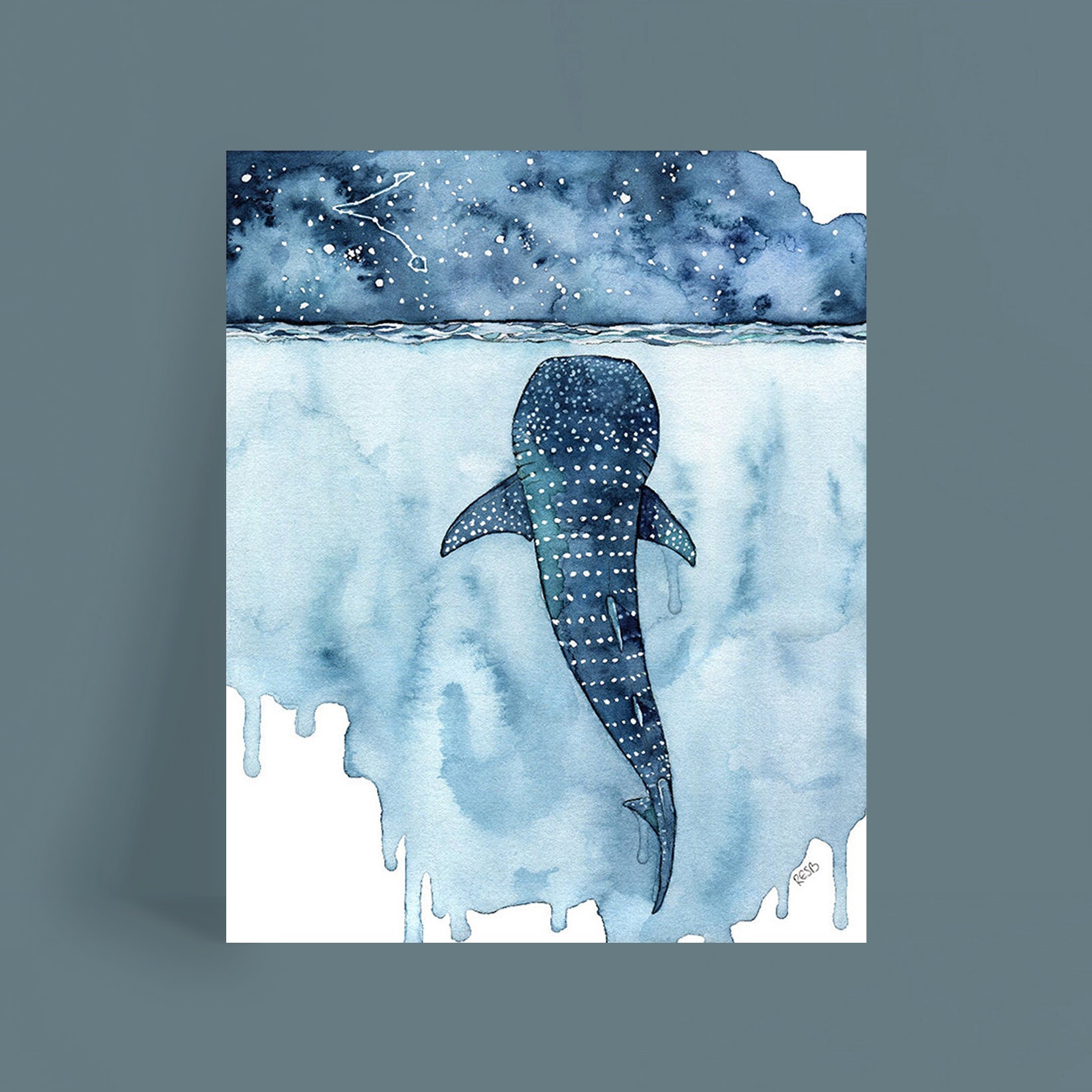 Watercolor Painting Whale Shark Painting Whale Painting - Etsy Ireland