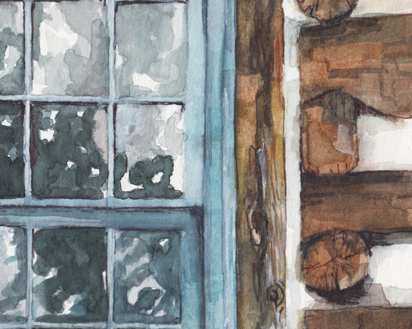 Barn Window Painting Print From Original Watercolor Painting - Etsy