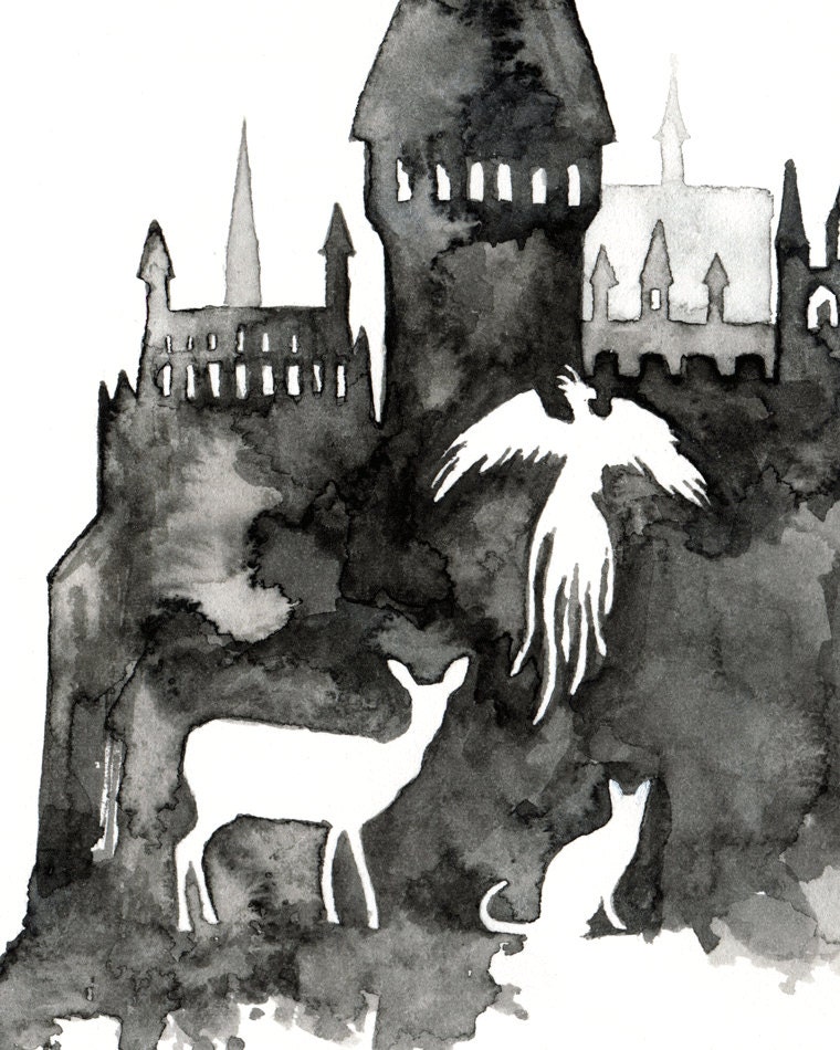 Fantasy Quote Painting Wizard School Wizard Castle Fantasy - Etsy