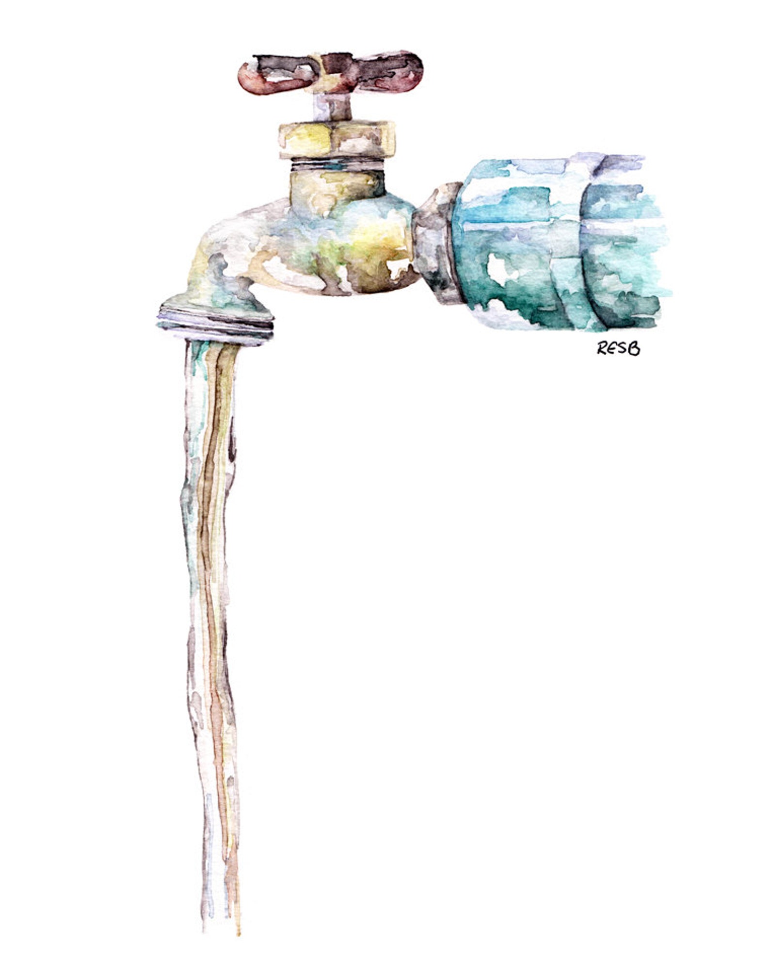 Water Spigot Painting - Print From Original Watercolor Painting ...