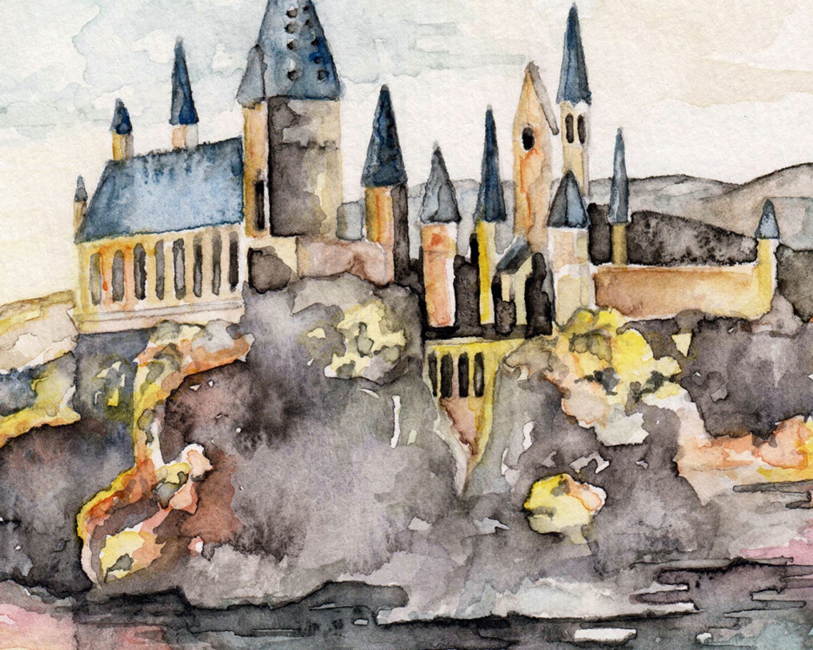 Fantasy Castle Painting Wizard School Wizard Castle Fantasy - Etsy