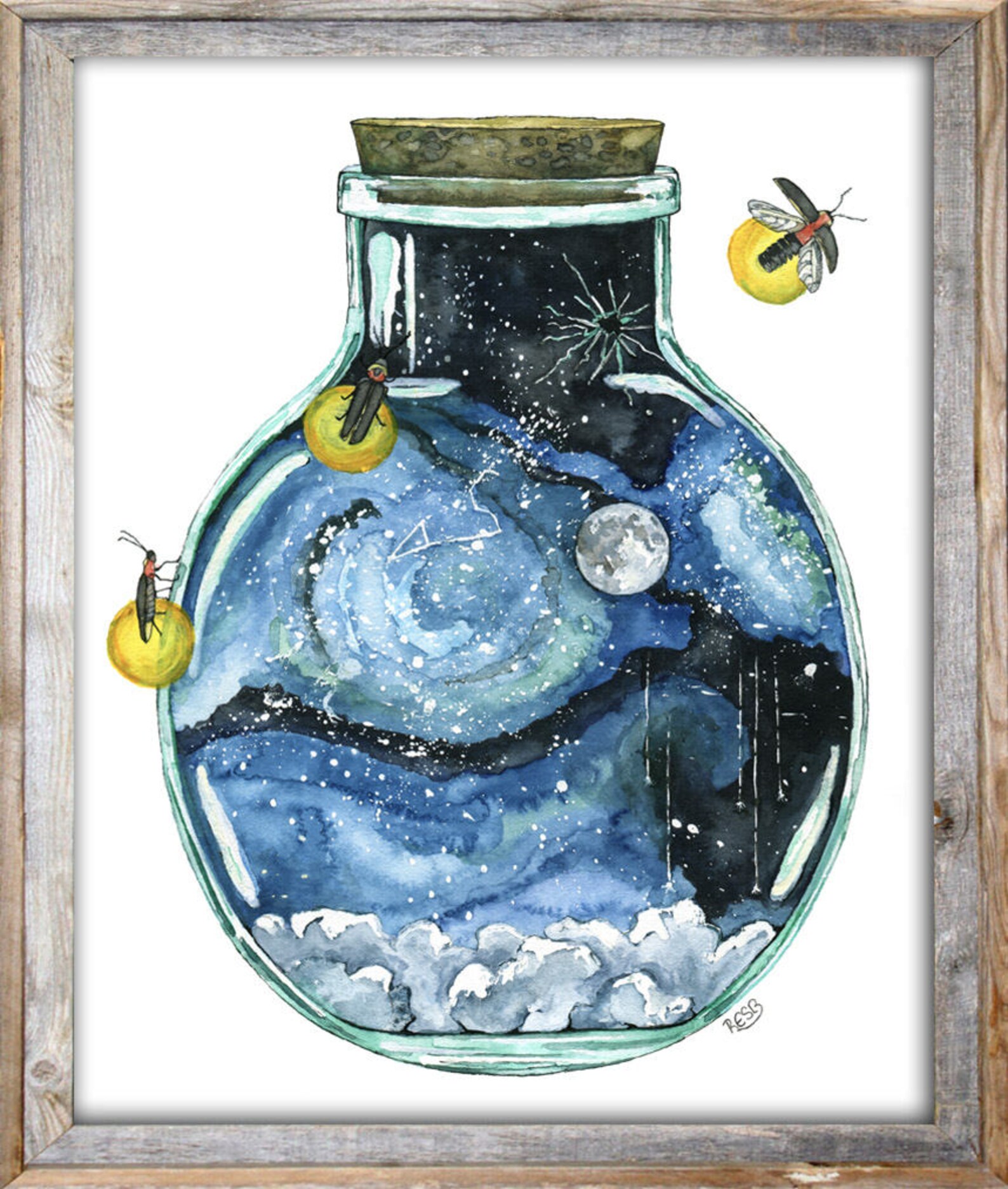 Galaxy Painting, Watercolor Painting, Night Sky, Bottle, Galaxy, Stars ...
