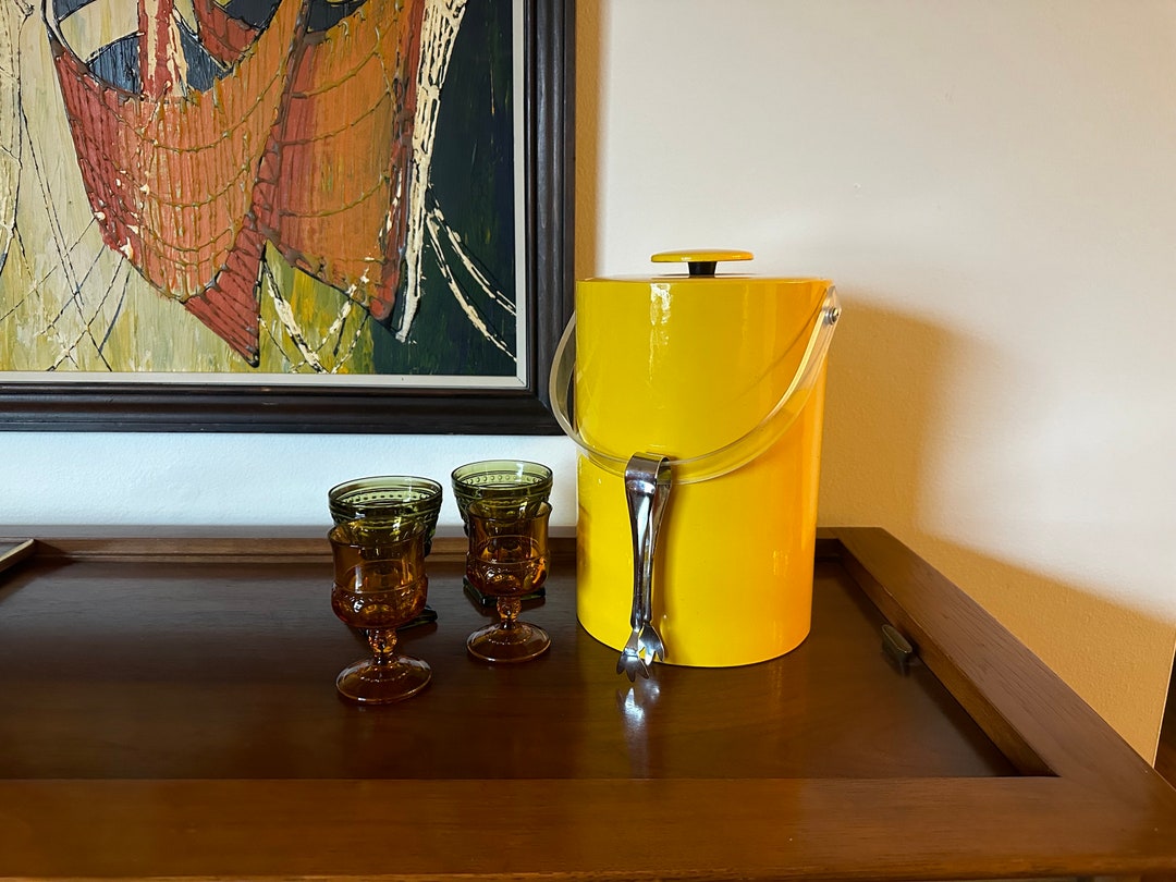 Vintage Mod Yellow Tall Ice Bucket Champagne/wine - Etsy