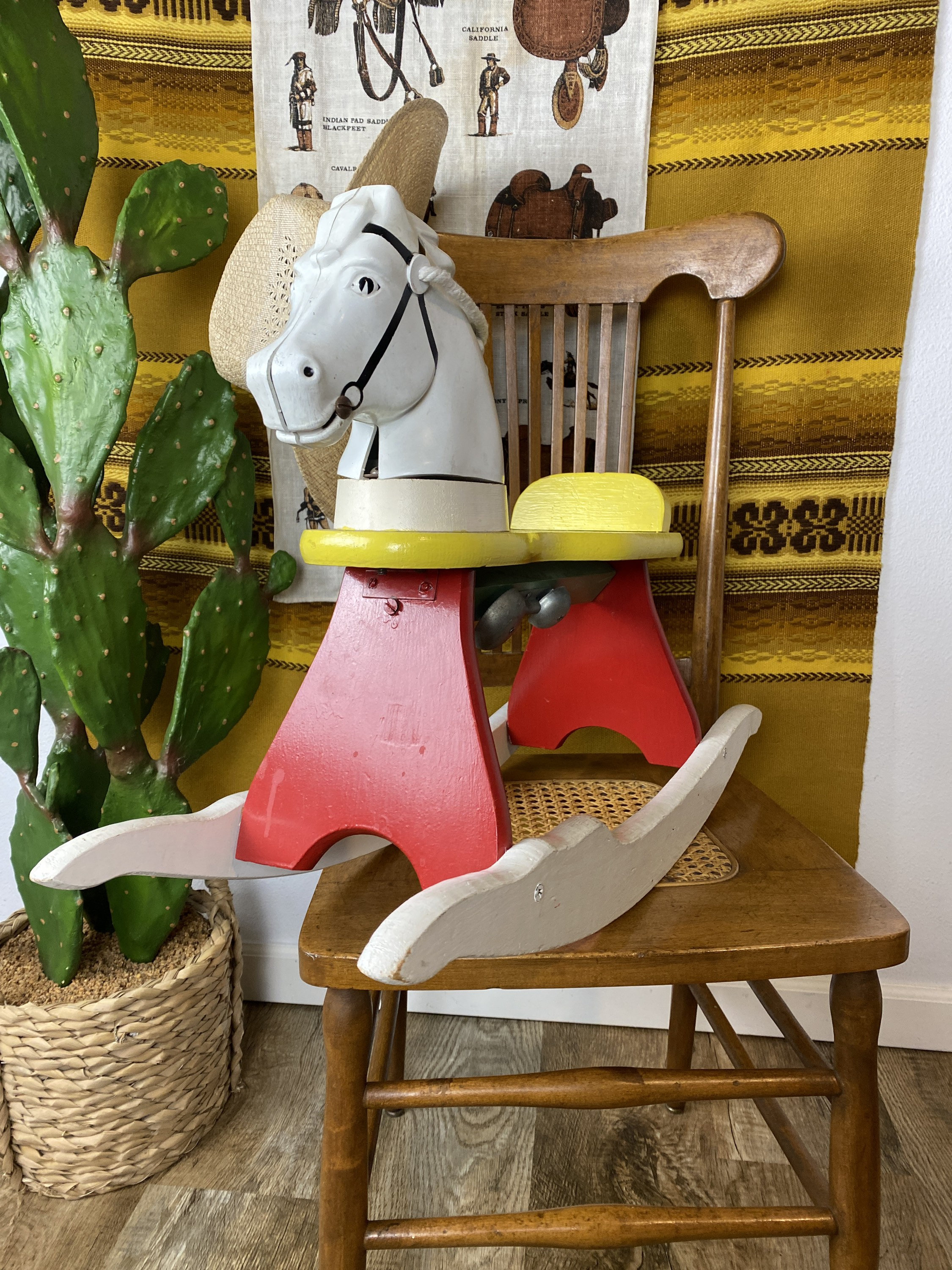 Vintage Little Kids Wooden Rocking Horse Toy - Etsy