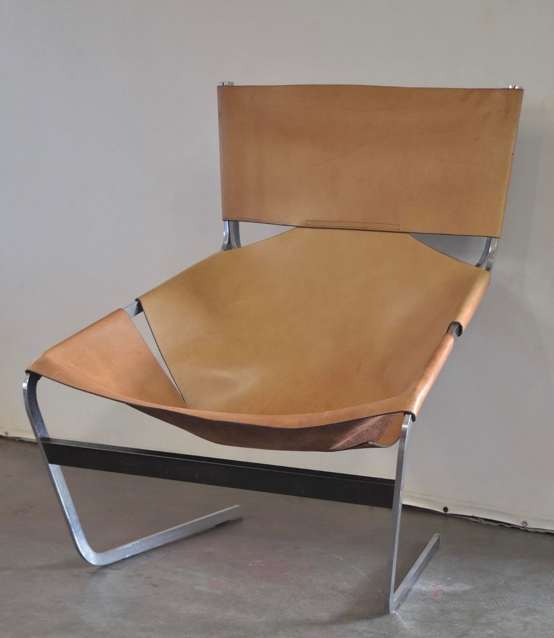Mid Century Pierre Paulin F444 Leather Lounge Chair - Etsy