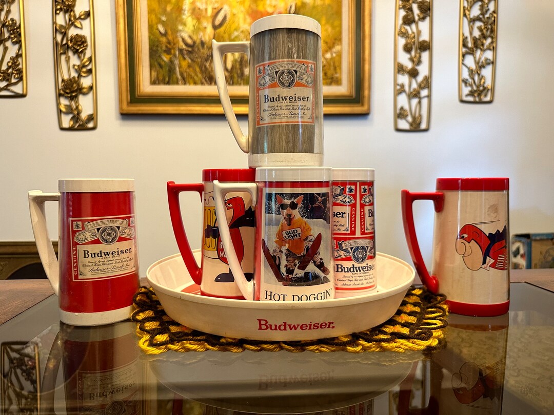 Vintage Budweiser Tray & Stay Cool Beer Steins - Etsy