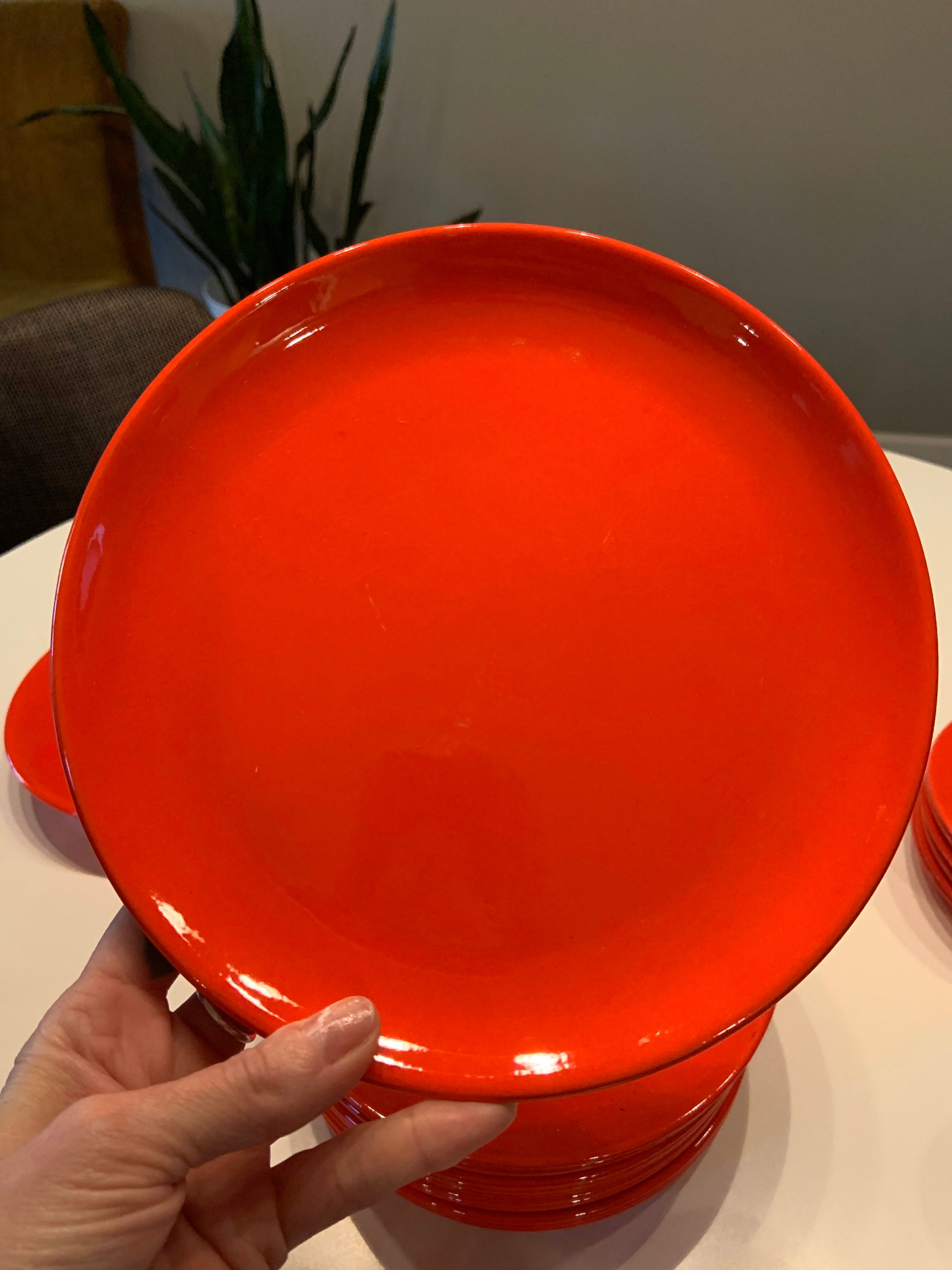 26 Piece Set Vintage Dinnerware Red Made in France Fleur de | Etsy