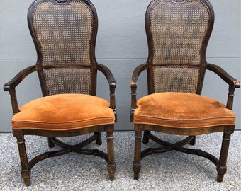 High back cane chair | Etsy