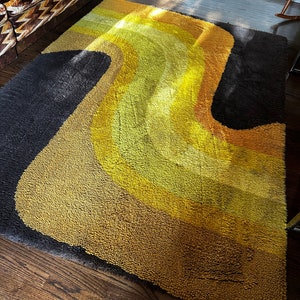 Vintage 1970s Shag Area Rug 5 X 8 - Etsy