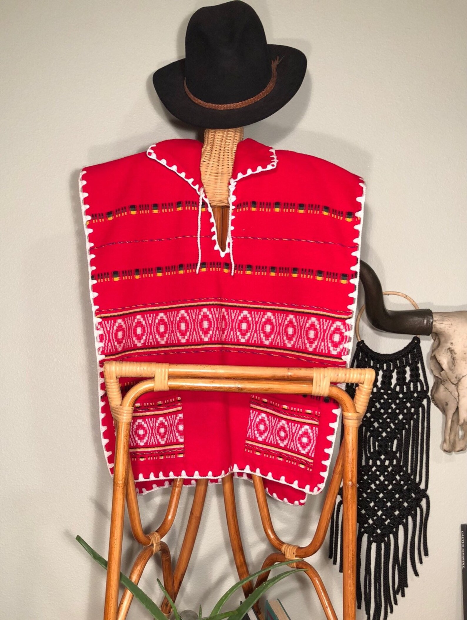 Vintage Authentic Mexican Poncho Lightweight Kids Large or | Etsy