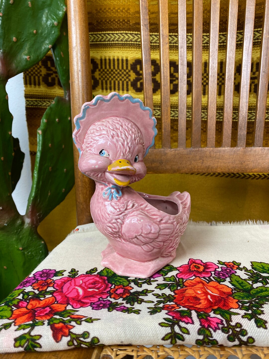 Vintage Kitsch Pink Duck Planter - Etsy