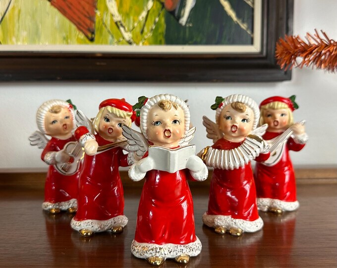 Set of 6 Vintage 1957 Napco Christmas Caroling Angels - Etsy