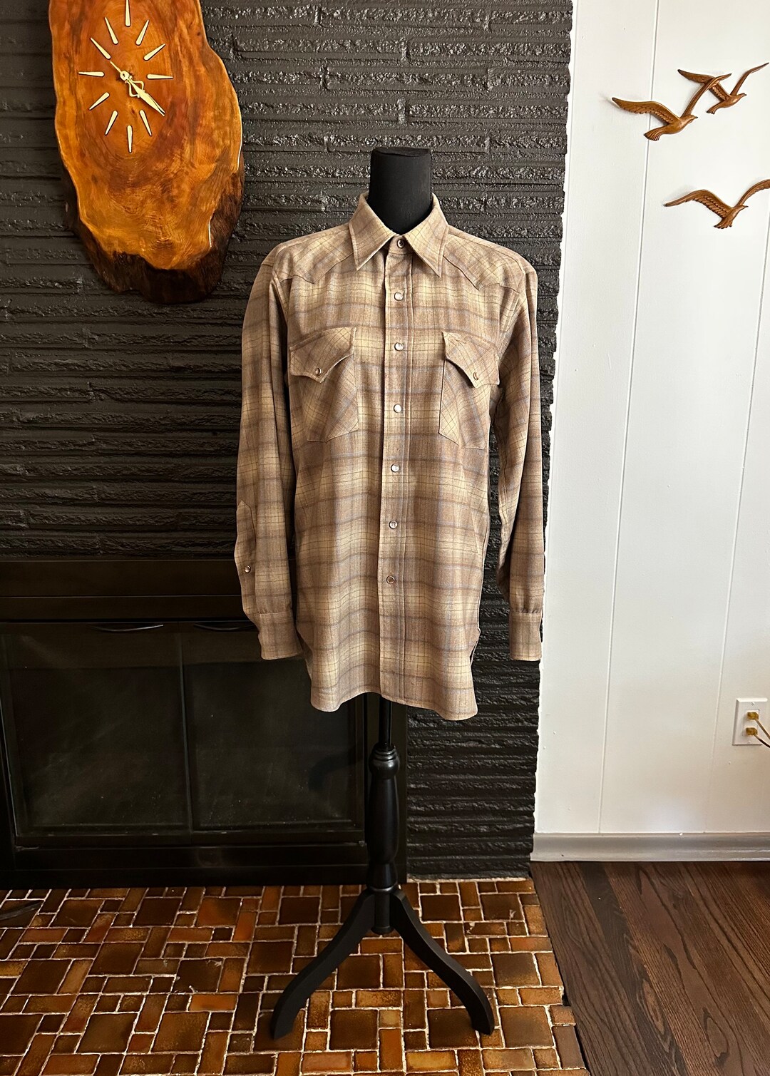 Vintage 1970s PENDLETON Flannel Pearl Snap High Grade Western Wear Size ...