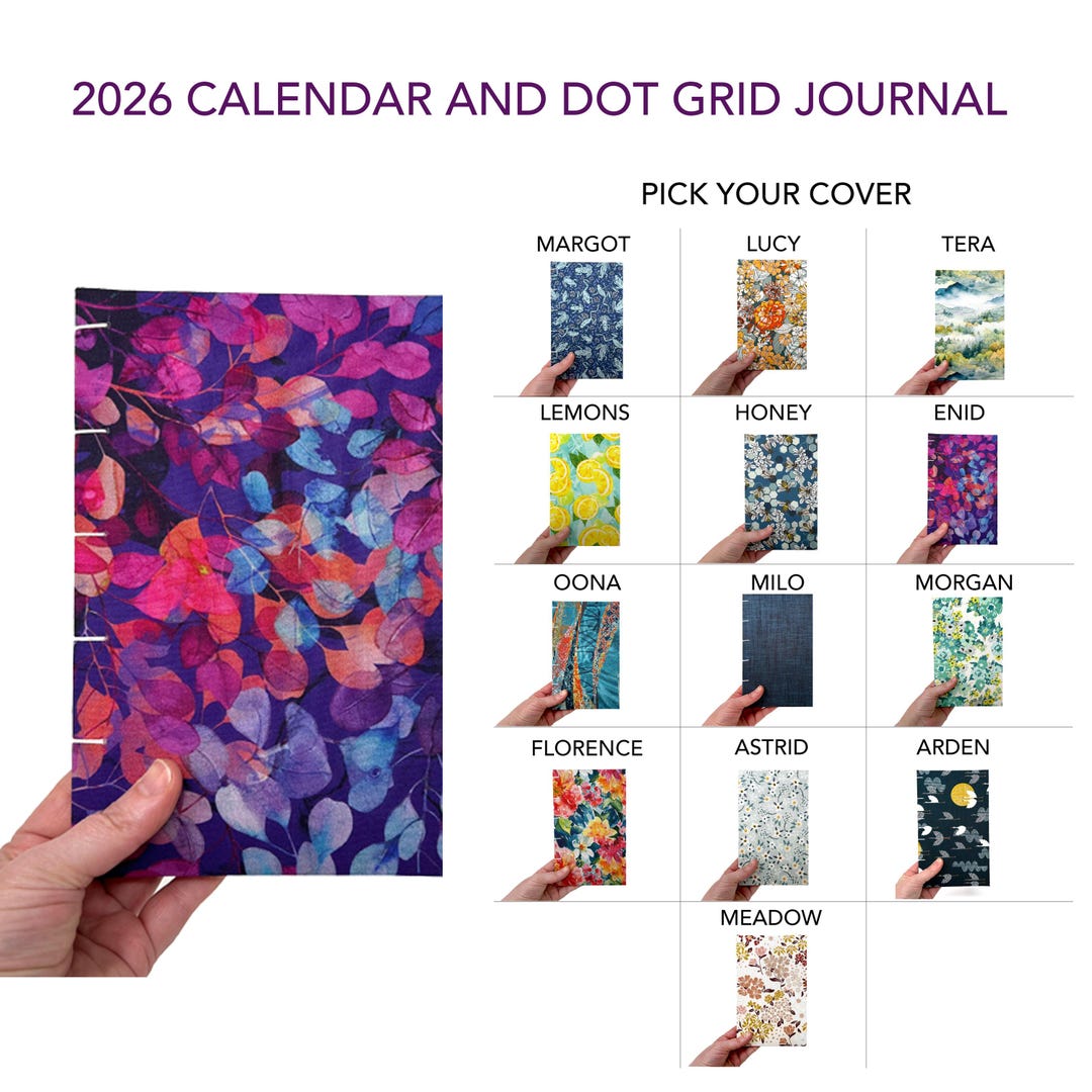 2026 CALENDAR + Dot Grid Journal Combo COVER OPTIONS Dated Monthly ...