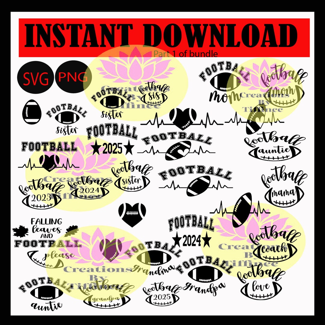 Large Football SVG and PNG Bundle - Etsy