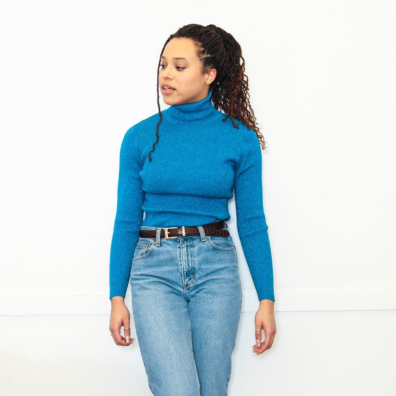 Blue Turtleneck - Etsy