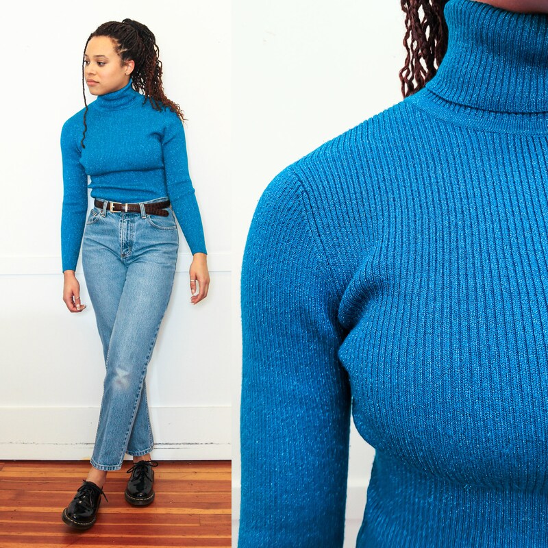 Blue Turtleneck - Etsy