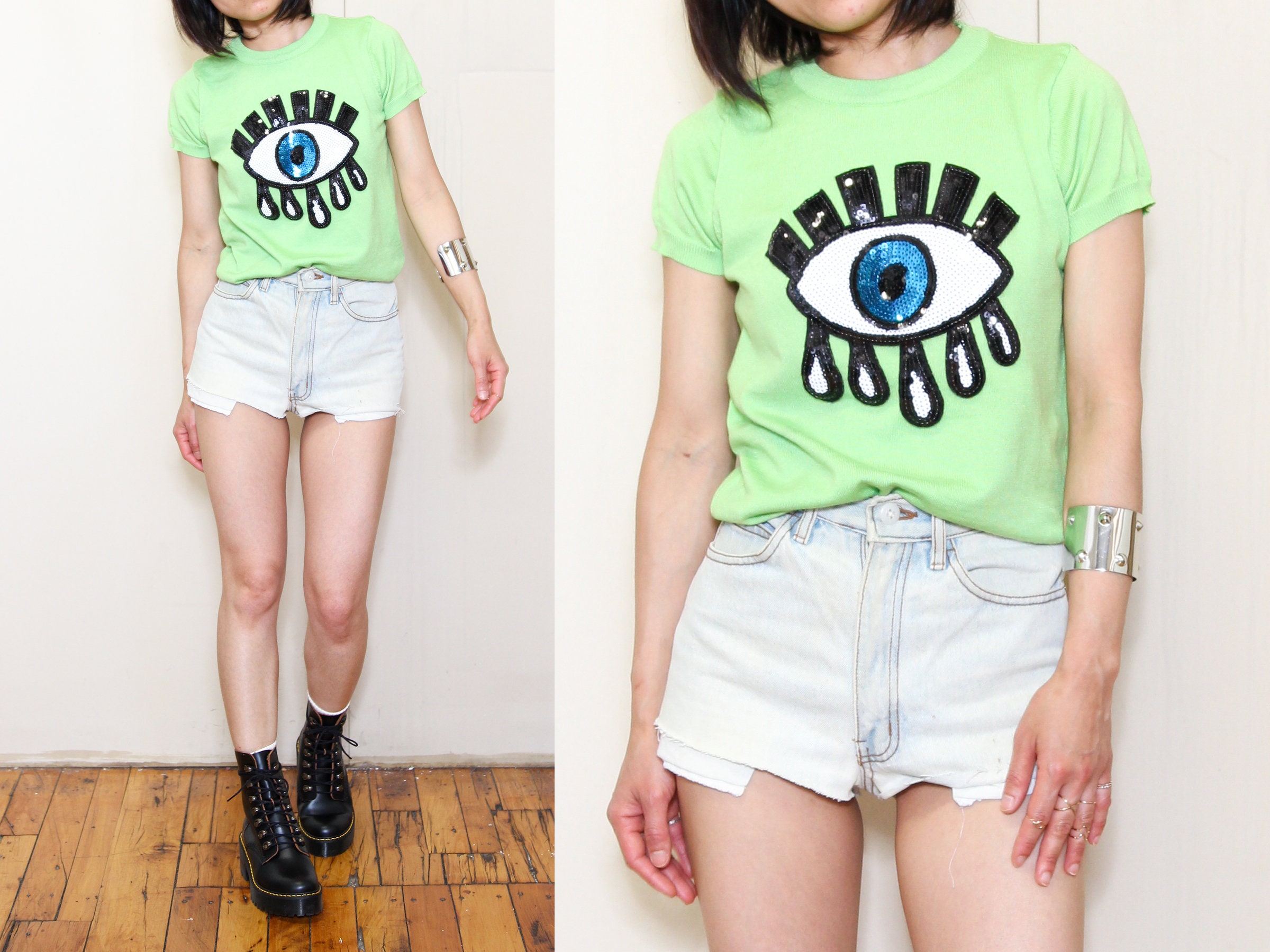 VINTAGE Early 2000s Bright Neon Green RAVE Grunge Punk Party - Etsy
