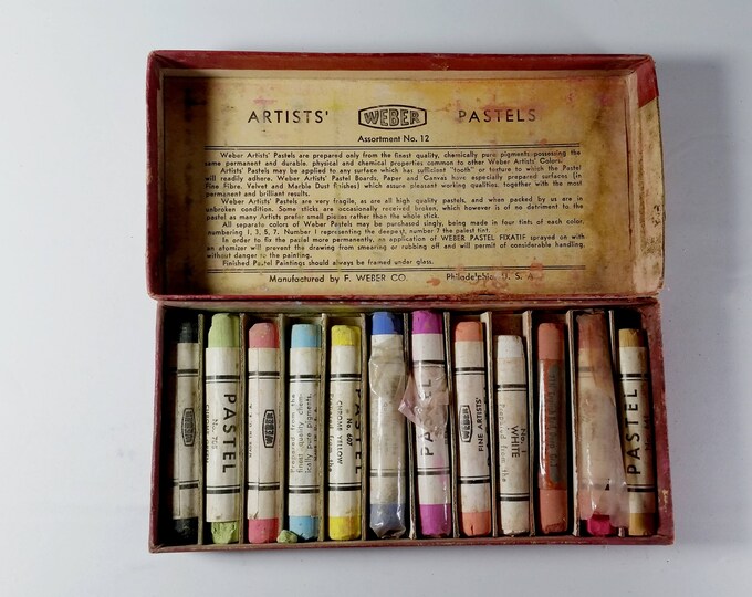 Vintage F. Weber Box of Artists' Pastels - Etsy