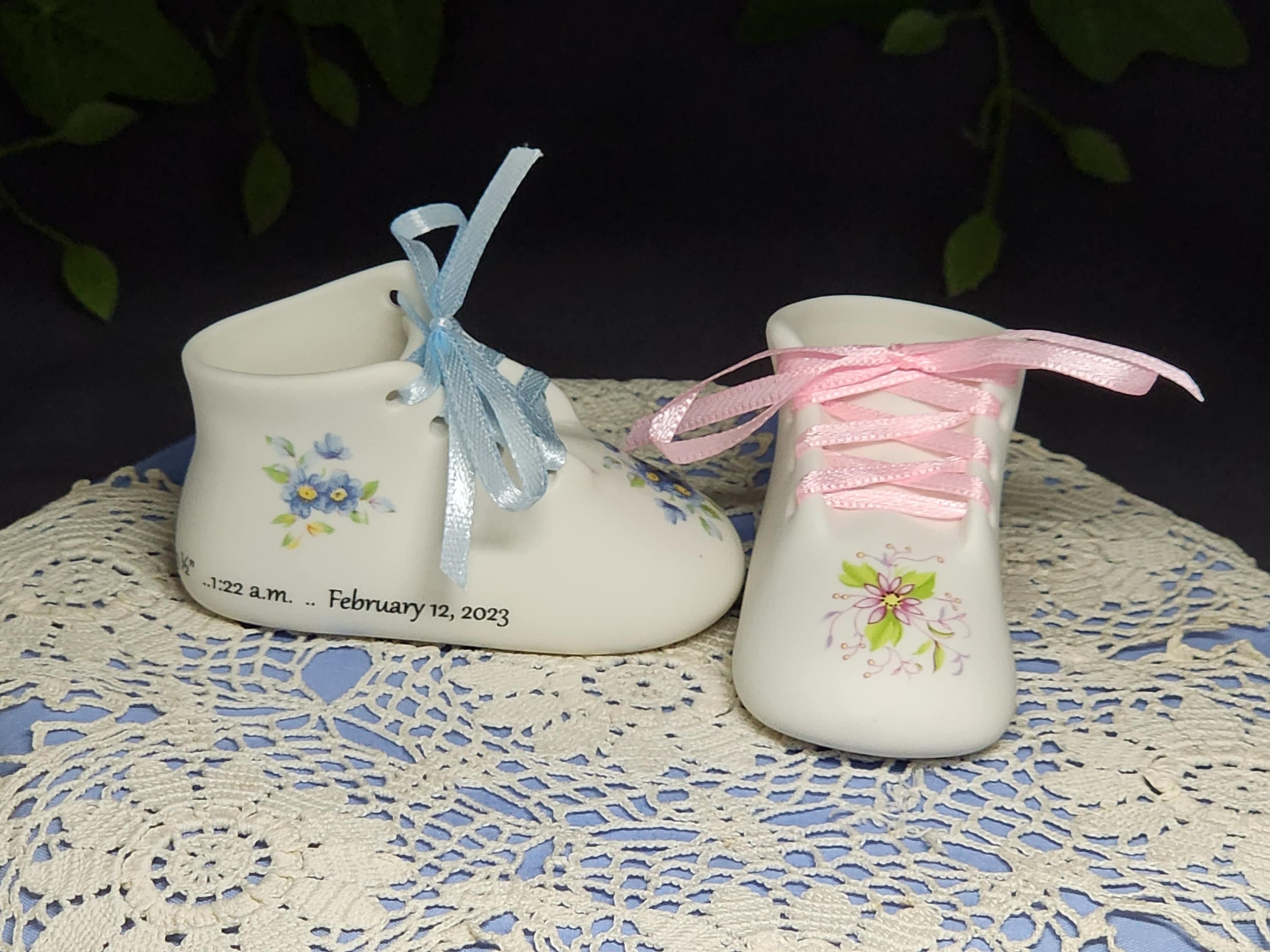Personalized Porcelain Baby Shoe: Birth Stats Keepsake - Etsy