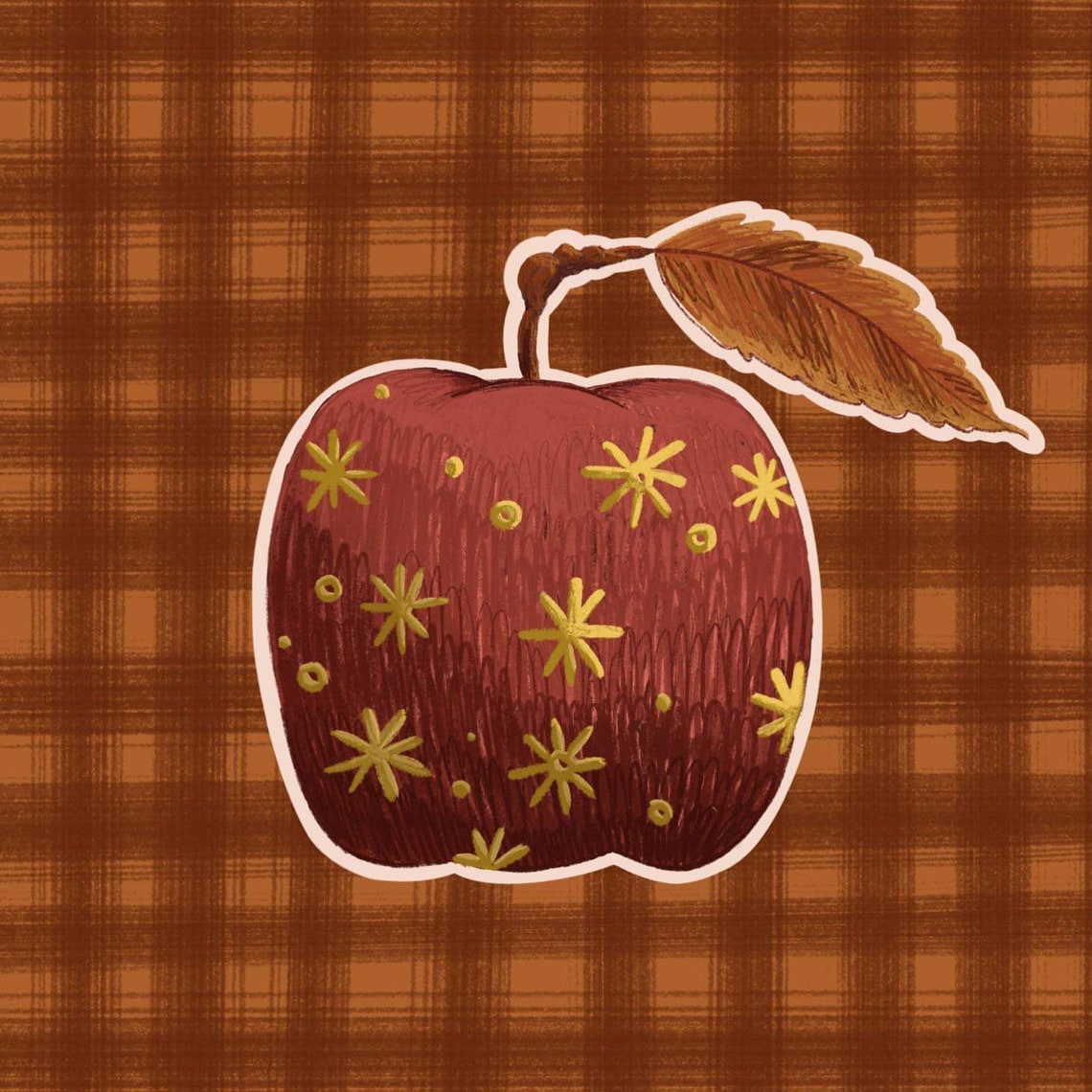 Red Remarkable Winter Apple / Fantastic Mr. Fox Matte Sticker - Etsy