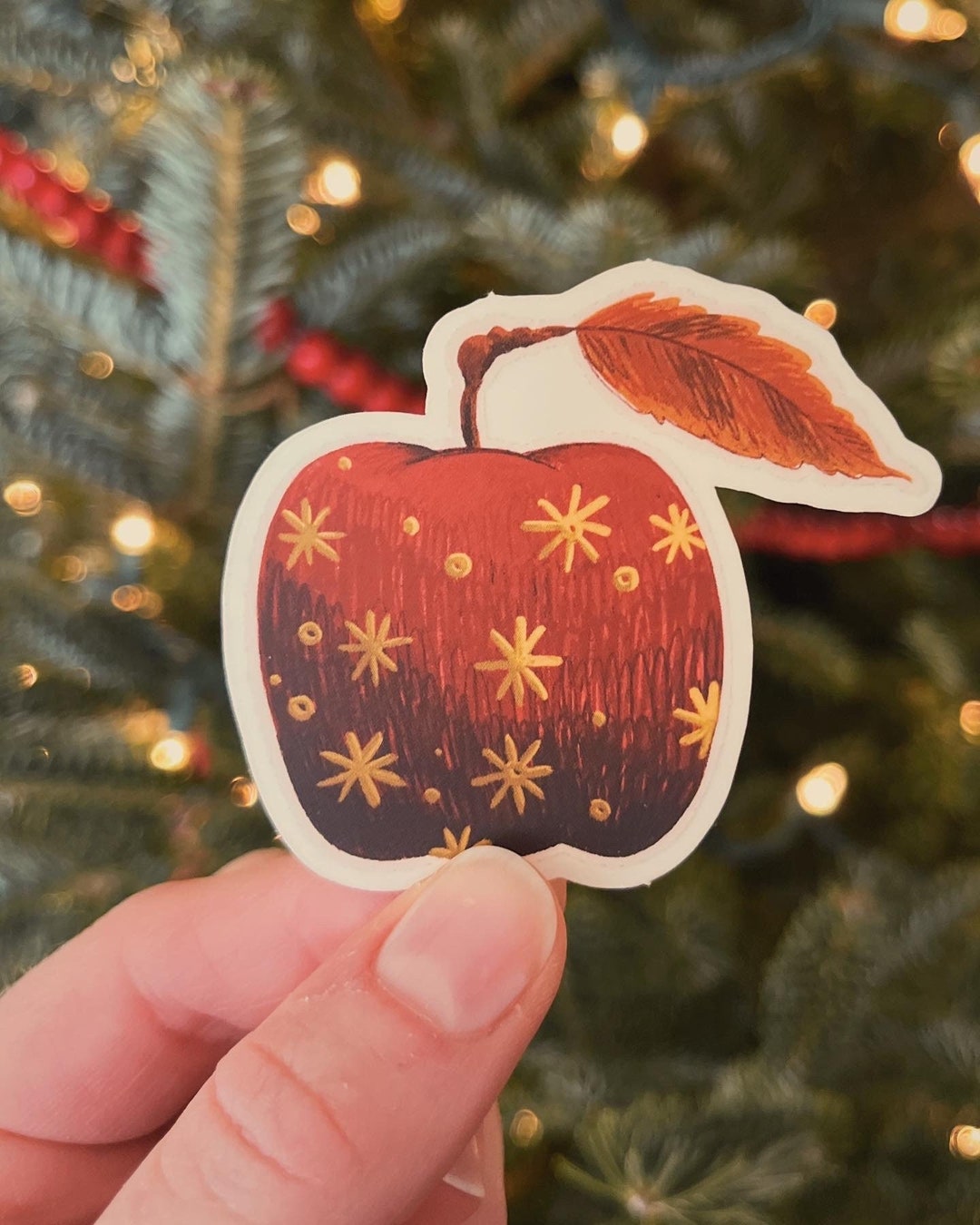 Red Remarkable Winter Apple / Fantastic Mr. Fox - Matte Sticker - Etsy