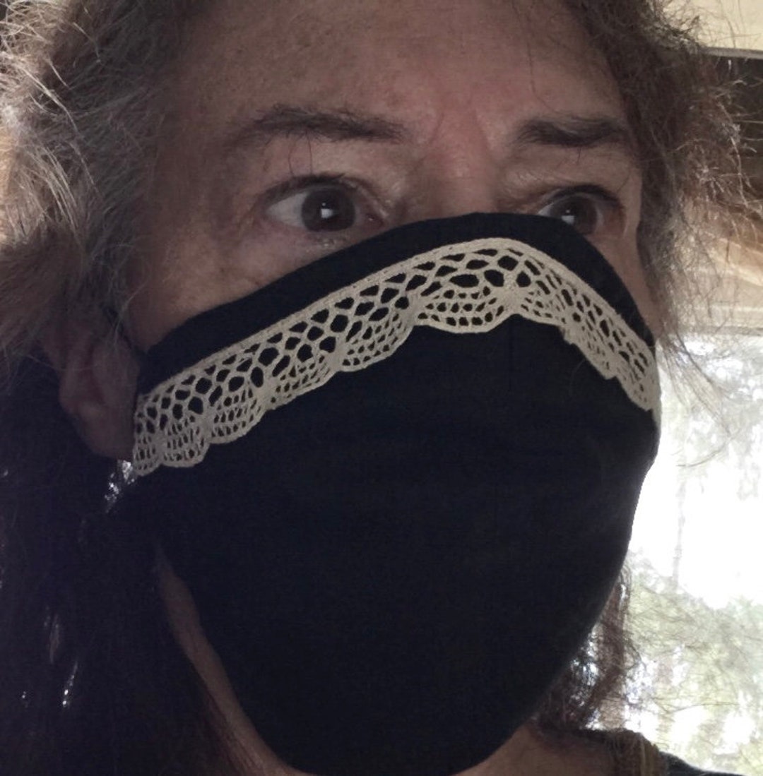 RBG Mask W/ 1800s Lace REVERSIBLE All Black - Etsy