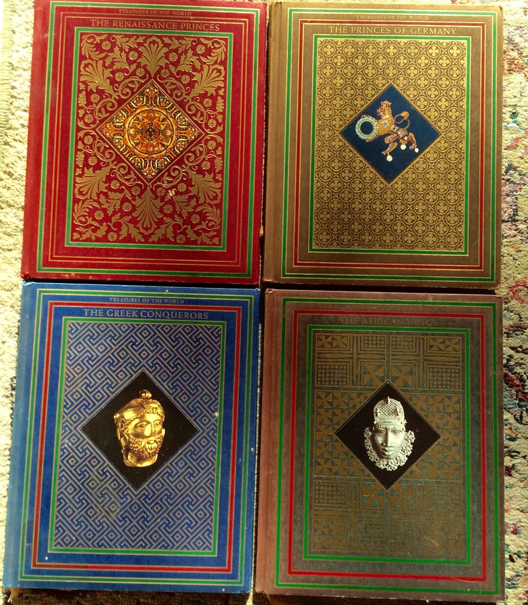 Treasures of the World RARE Gold Embossed Silk Books With SUPERB IMAGES ...