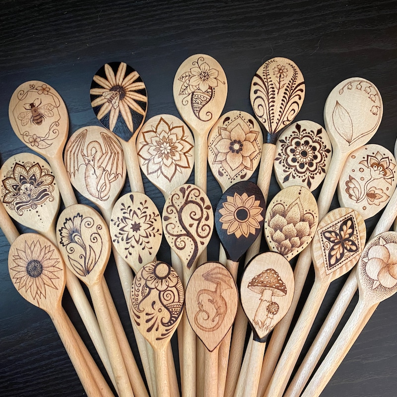 Wood Burned Spoons - Etsy