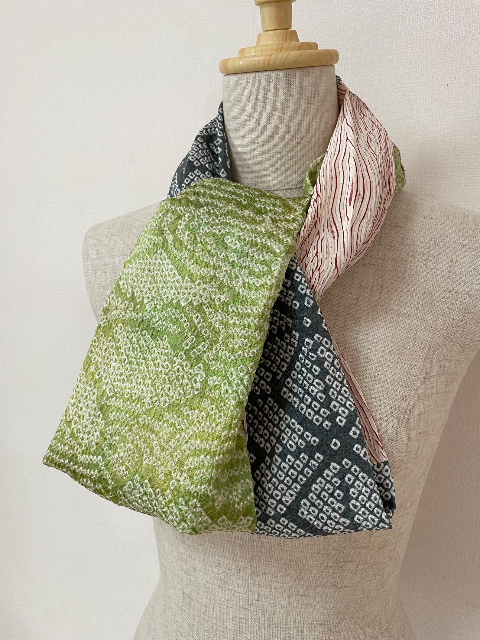 Silk Scarf, Infinity Scarf, Upcycling Scarf, Japanese Kimono Fabric ...