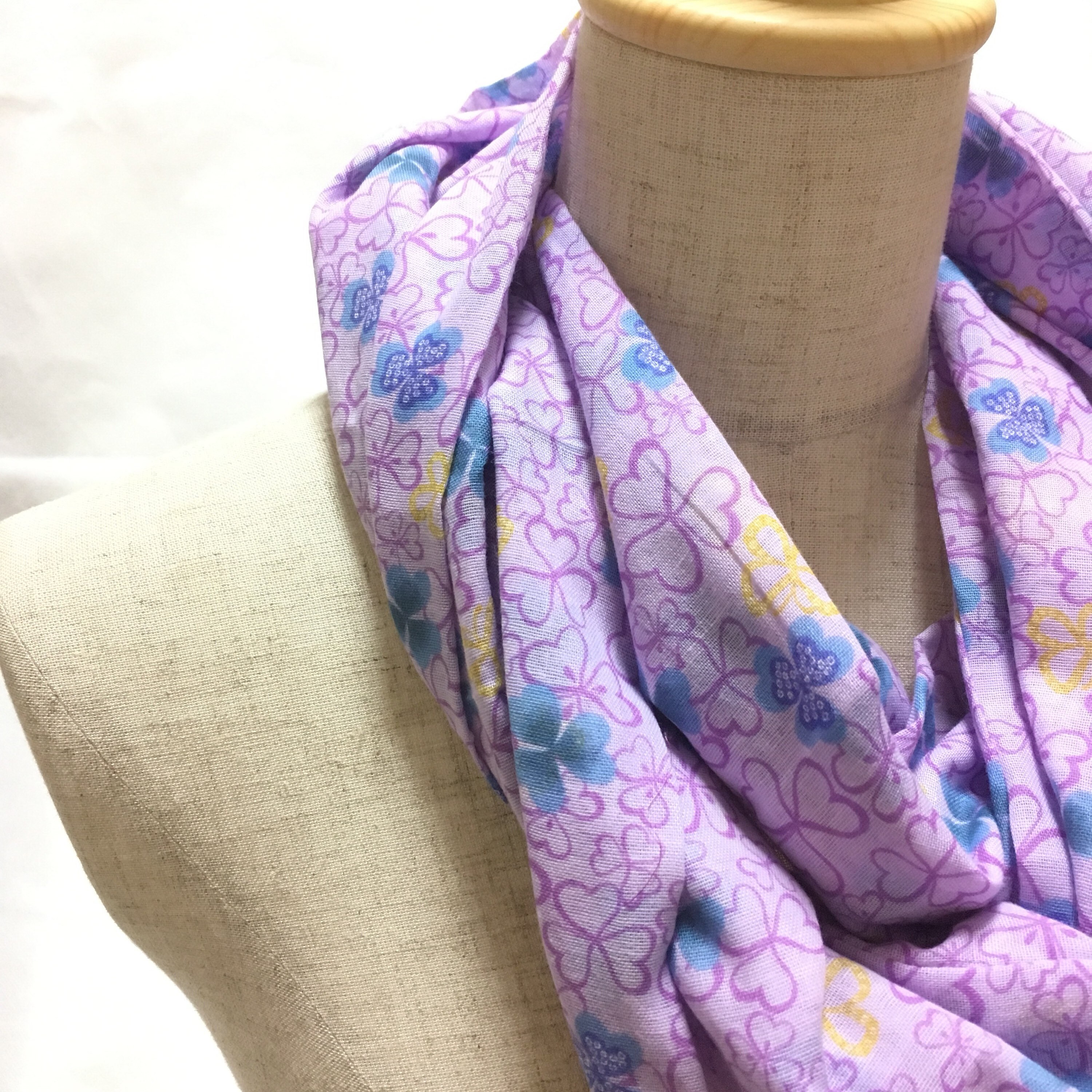 Floral Scarf, Infinity Scarf, Tenugui Scarf, Japanese Cotton, Floral ...