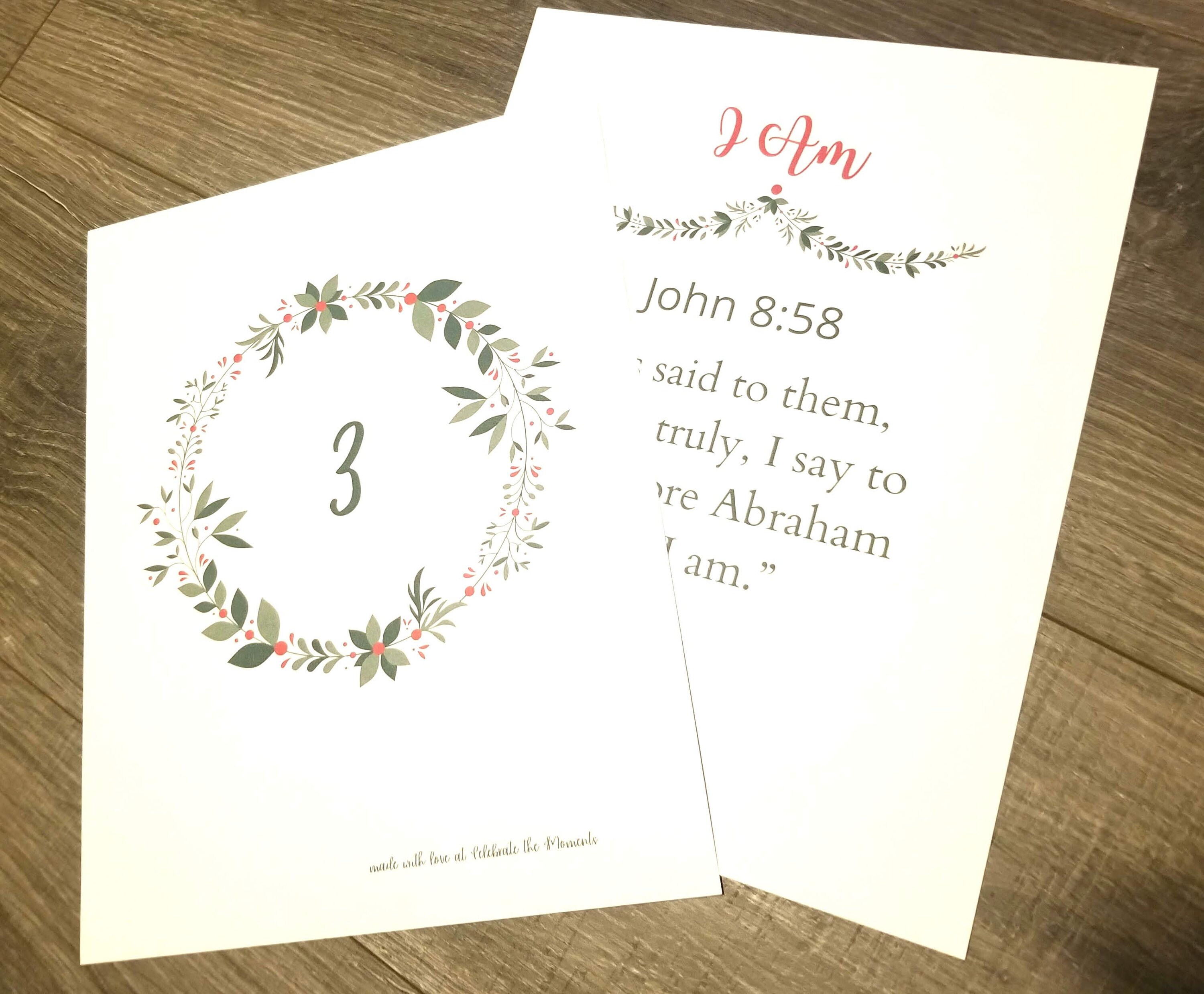 Names of Jesus KJV Advent Cards, Names of God, Printable Advent ...