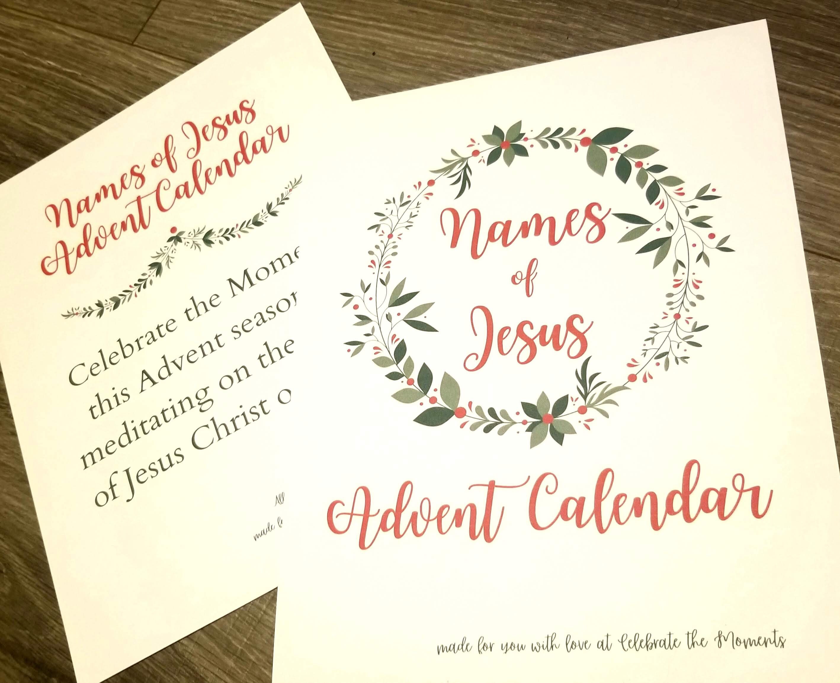 Names of Jesus KJV Advent Cards, Names of God, Printable Advent ...