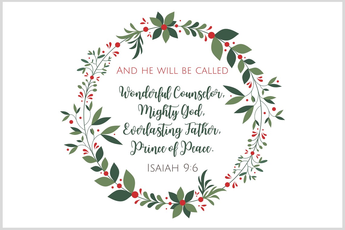 Christmas Printable Art Gift Holiday Decor Scripture Verse | Etsy
