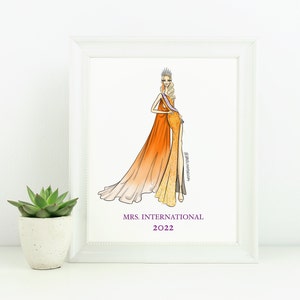 Custom Pageant Illustration - Pageant Queen - Titleholder Drawing ...