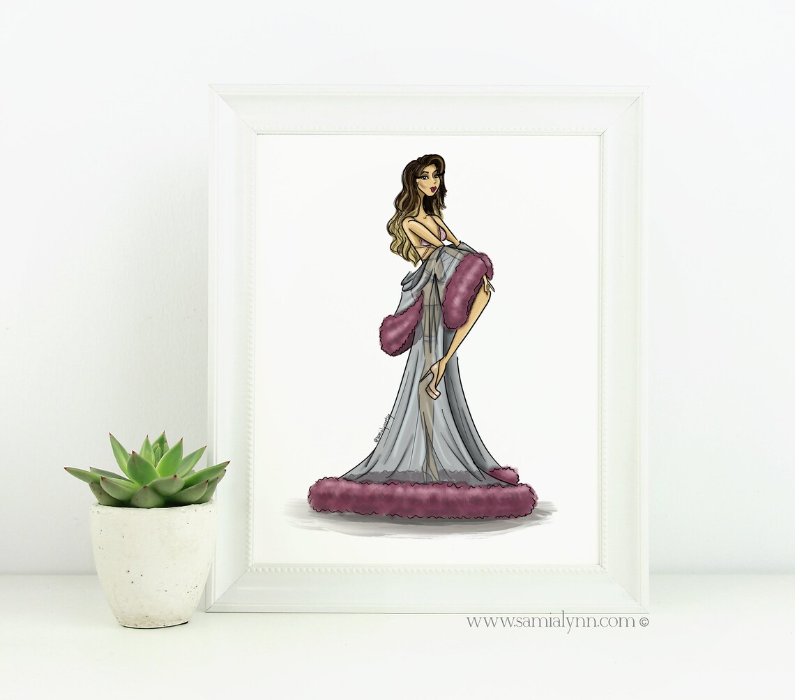 Custom Pin up Illustration Burlesque Performers Drawing | Etsy