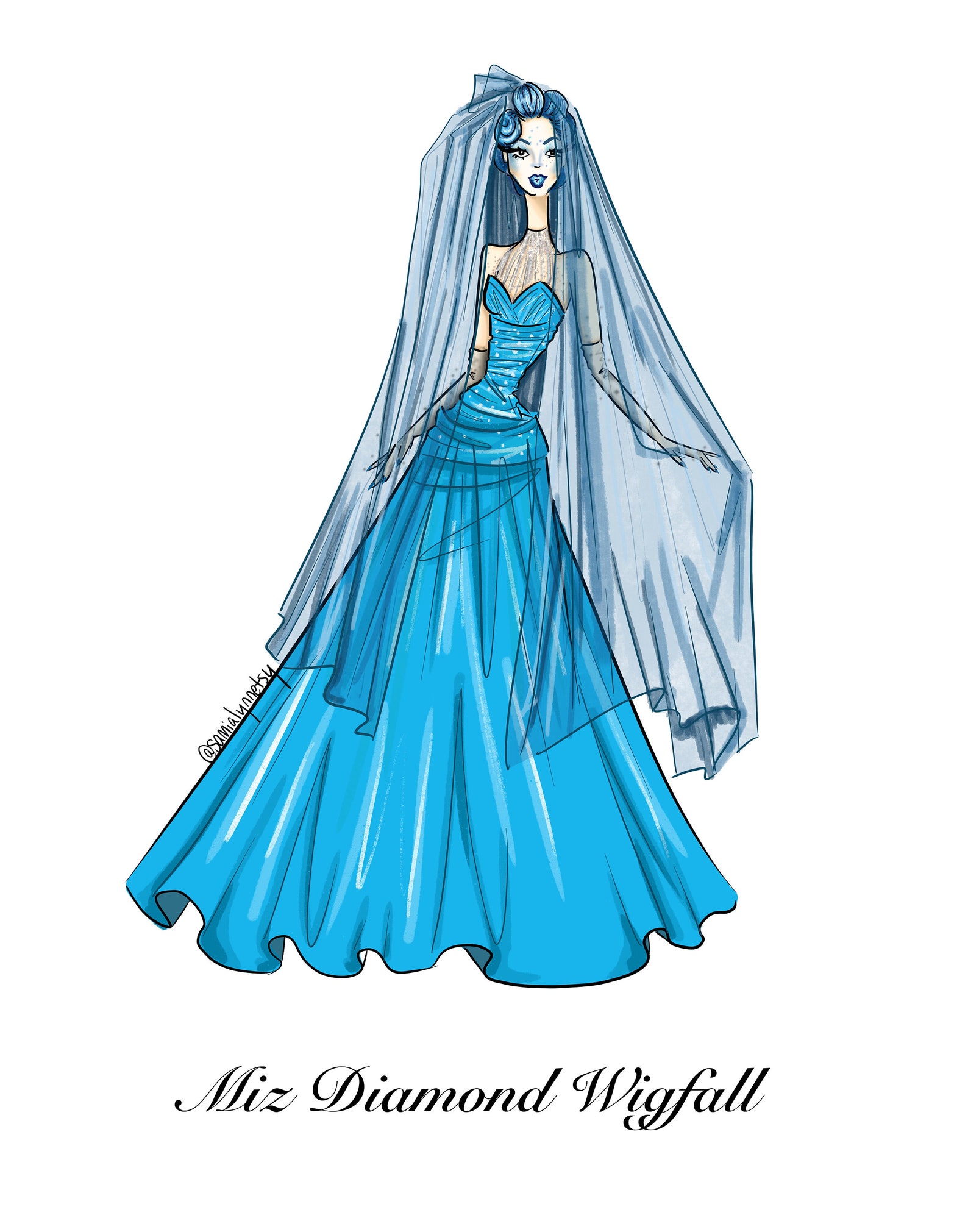 Custom Drag Illustration Drag Queen Performers Drawing | Etsy