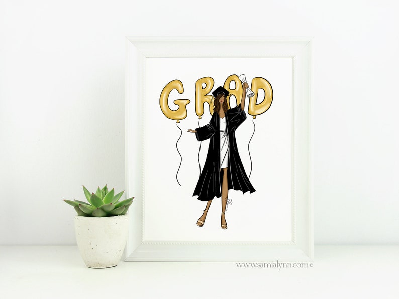 Graduate Fashion Print Gift for Her Wall Art Fashion | Etsy