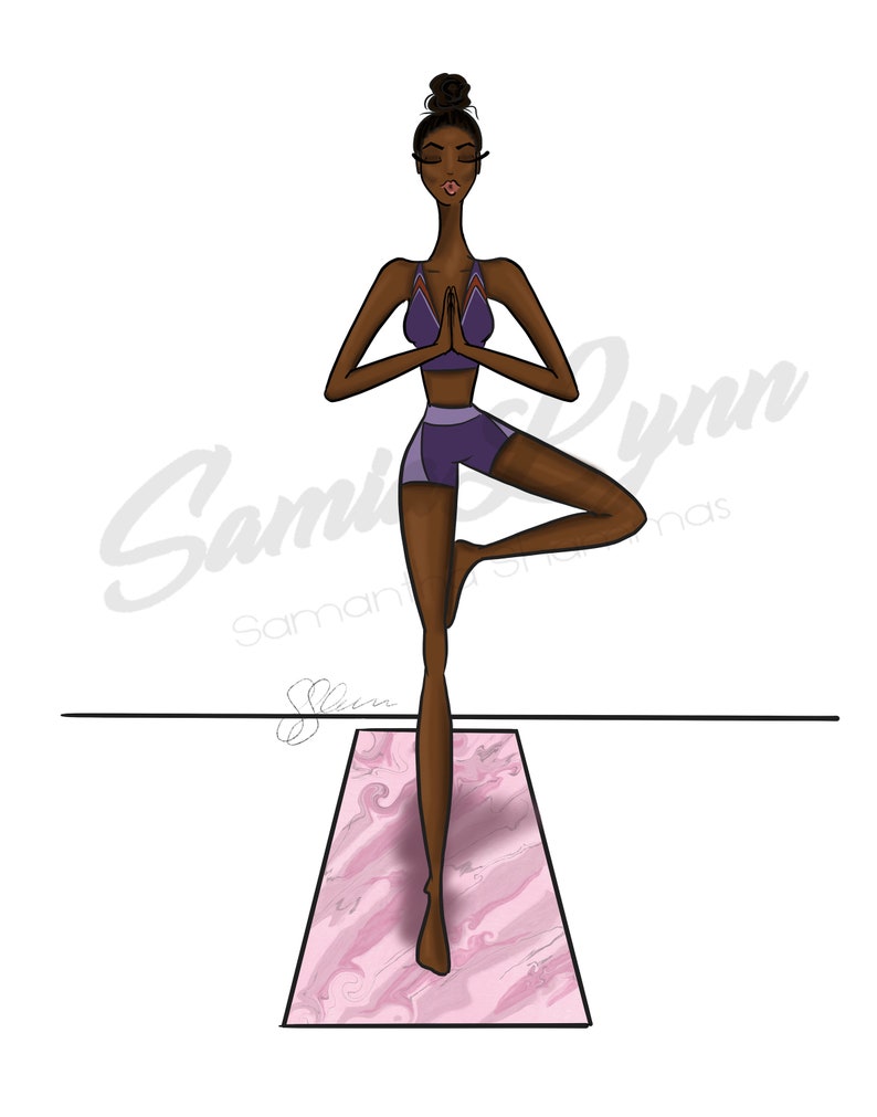 Yoga Fashion Print Yogi Art Tree Pose Fashion Wall Art | Etsy