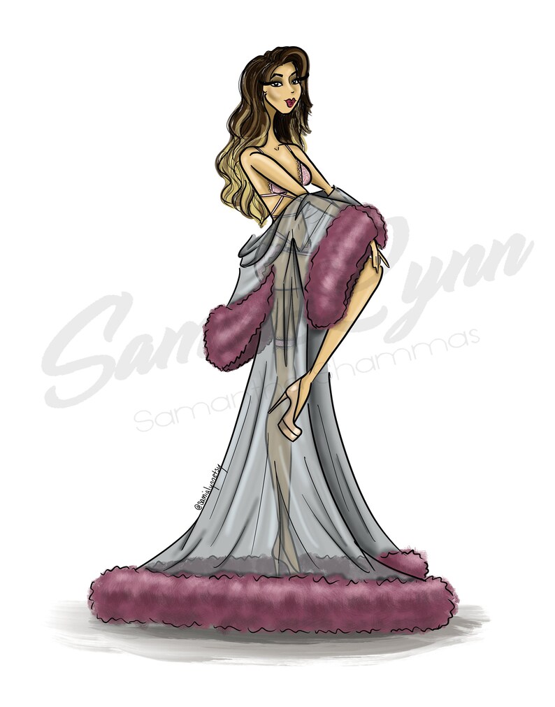 Custom Pin up Illustration Burlesque Performers Drawing | Etsy