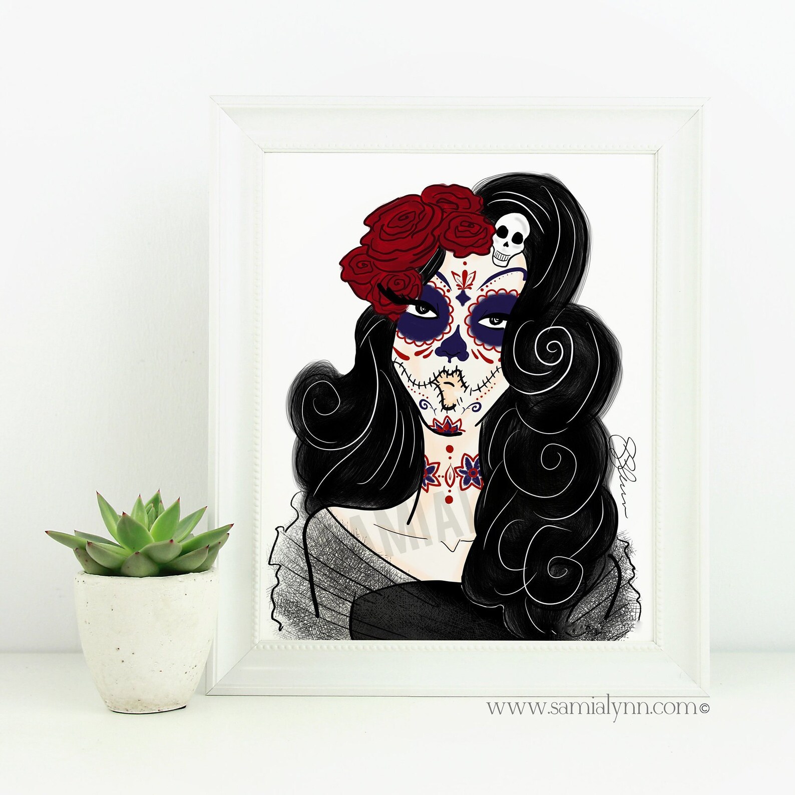 Day of the Dead Dia De Los Muertos Fashion Print Zombie - Etsy
