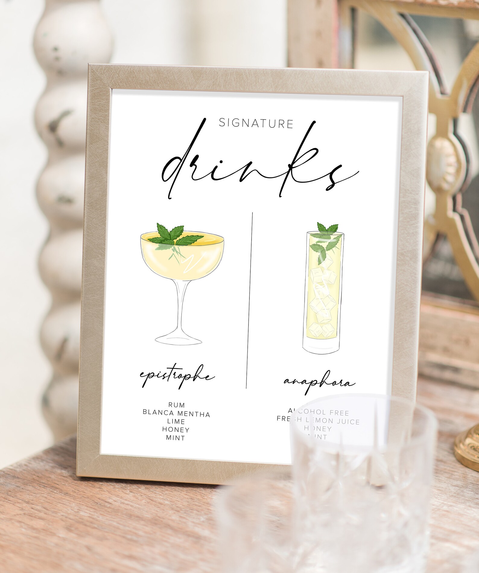 Custom Holiday Drink Print - Holiday Cocktail Print - Cocktail Bar Sign ...
