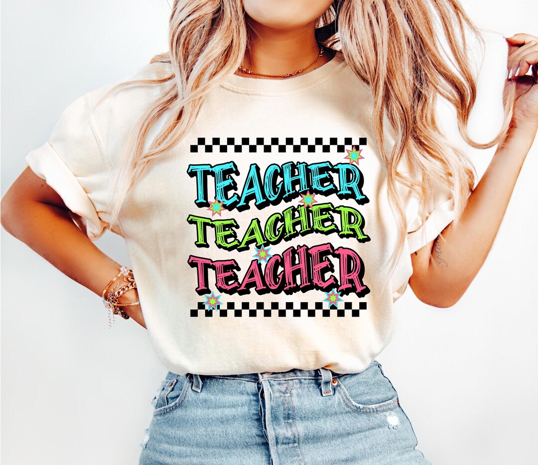 Checkered Teacher Png, Teacher Teacher Teacher Retro Png, Retro Teacher ...
