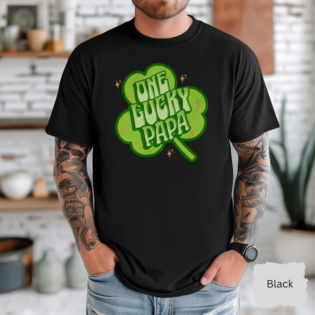 One Lucky Papa Shamrock Png, Lucky Father Png, Matching Family Shirt ...