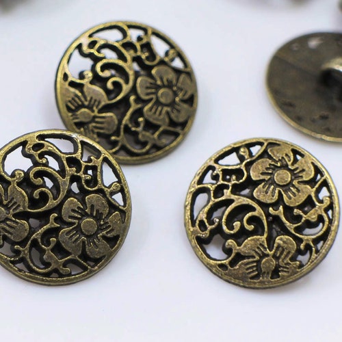Antique Bronze Buttons 10pcs 9mm Metal Shank Buttons Coat - Etsy