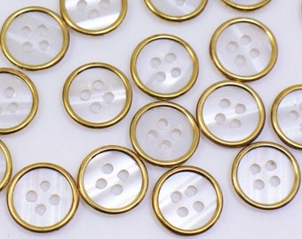 White Gold Buttons - Etsy