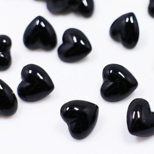 Black Heart Shank Buttons Heart-shaped Shank Button Children - Etsy