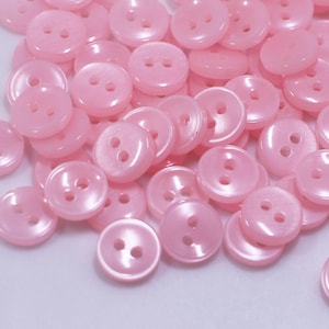 Extra Small Pastel Pink Button, Shiny Finish, Mini Tiny Size, Light ...